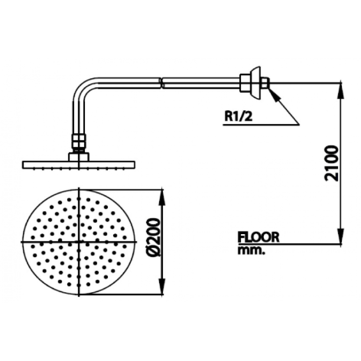 Bát sen mưa Cotto Z94 Gắn Tường- Tuấn Đức
