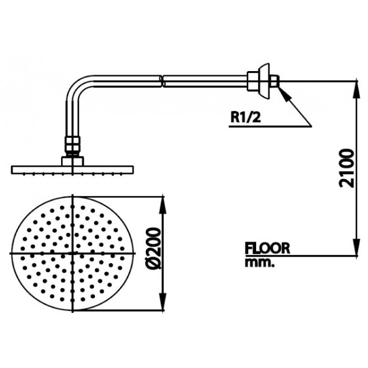 Bát sen mưa Cotto Z94 Gắn Tường- Tuấn Đức