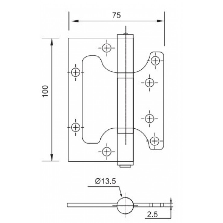 Bản Lề Âm Dương Yale YFH-01 US32D Inox Mờ - Tuấn Đức