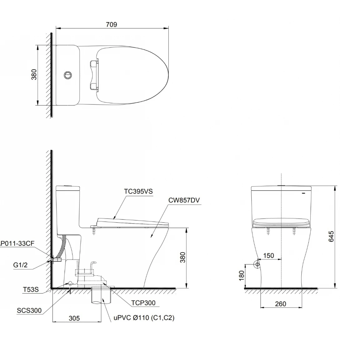 Nhà tắm bao nhiêu m² thì phù hợp lắp bồn cầu TOTO MS857DT10? Gợi ý bố ...