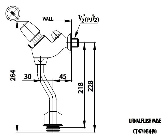 Van xả nhấn bồn tiểu nam Cotto CT474N(S)(HM) 45mm - Tuấn Đức