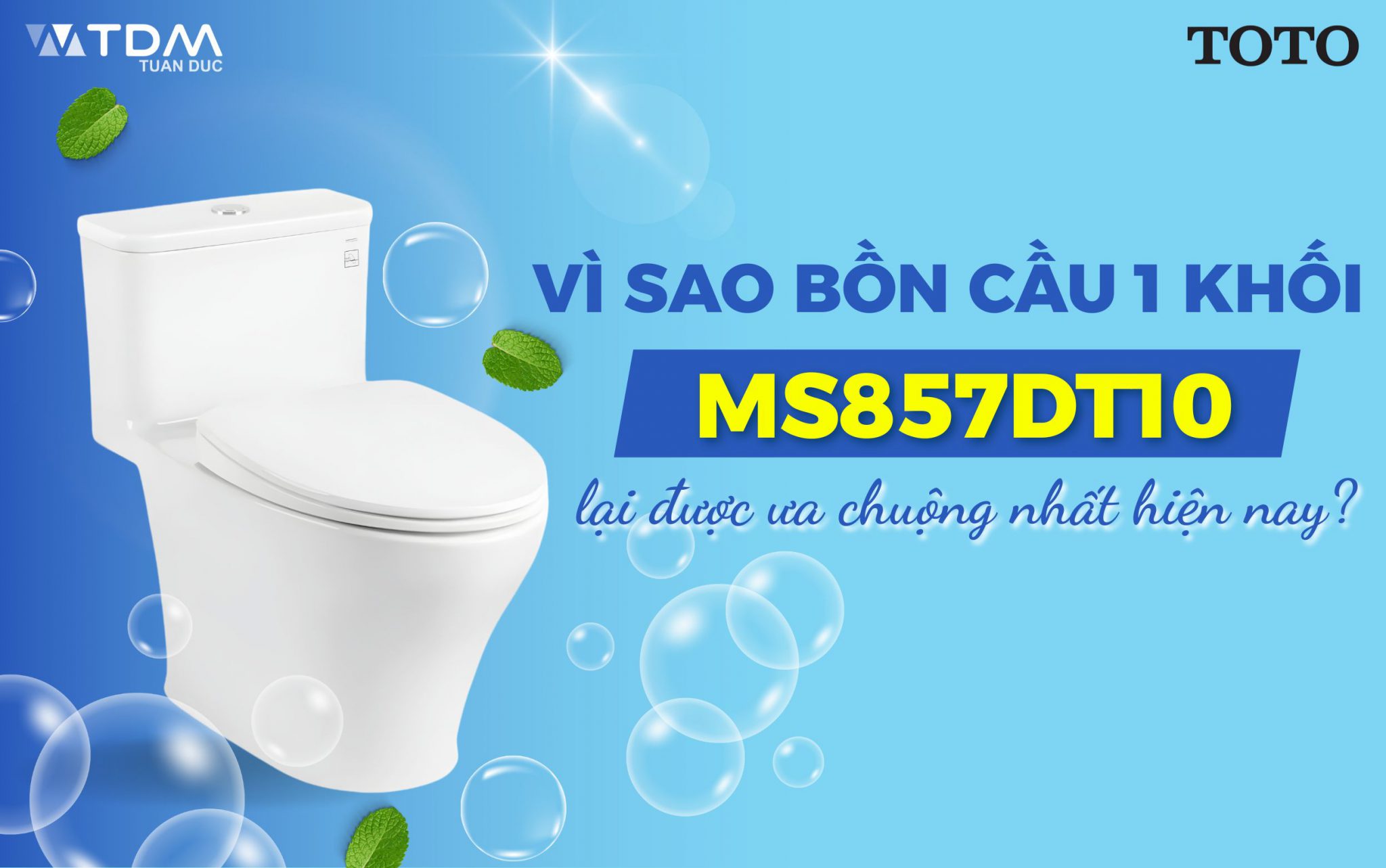 Vì sao bồn cầu TOTO MS857DT10 này được ưa chuộng nhất hiện nay?